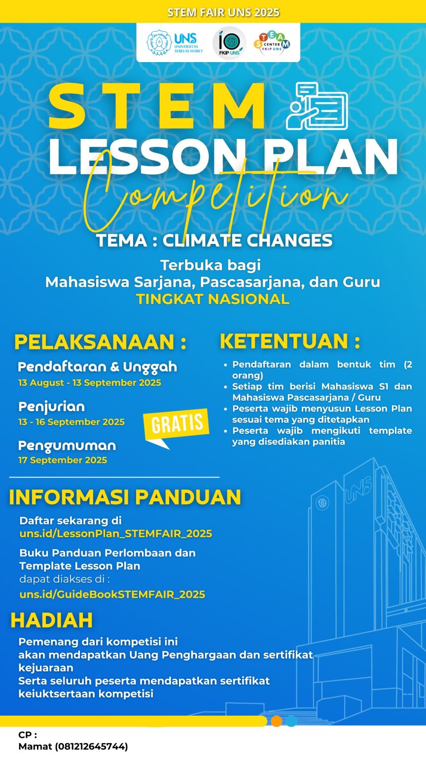 STEM FAIR UNS 2025 – STEM LESSON PLAN COMPETITION 2025 – International Office FKIP UNS